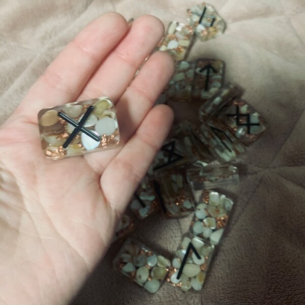 Italian Janarric Sacred Sea Witch Runes by KJ, Hand Painted Sealed ...