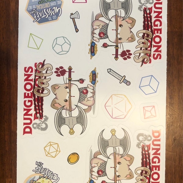 Dungeons and Cats Dnd Sticker | Dnd Gift | GM | Dungeons & Dragons ...