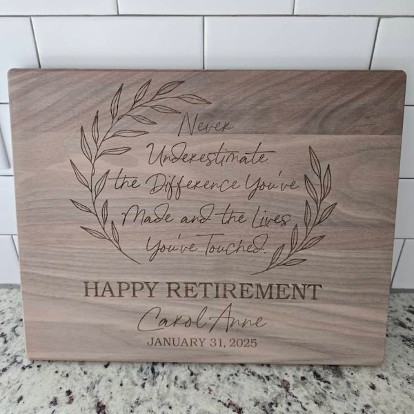 Happy Retirement Cutting Board, Retirement Cutting Boards, Retirement ...