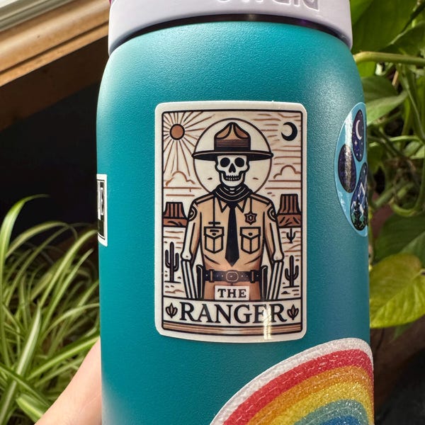 The Park Ranger Tarot Card Inspired Skeleton Sticker, Park Ranger, NPS ...
