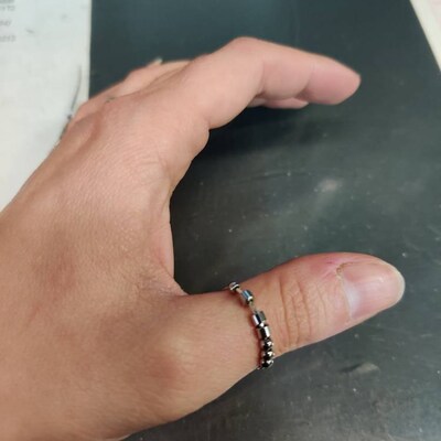 Fidget Ring W Morse Code Initial Ring Anxiety Ring Stainless Steel/sterling Silver Thumb Ring ...