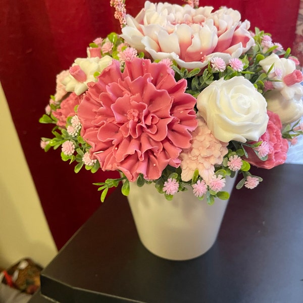 Soap Flower Bouquet.handmade Flower Bouquet. Valentines Day. Family ...