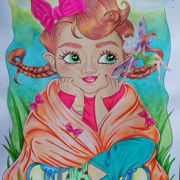 Uma Grayscale Coloring Page ORIGINAL HAND DRAWN Art Cute Beautiful Big ...