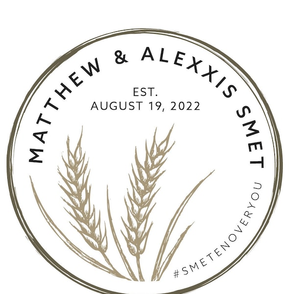 Personalized Wheat Logo Design: Hand-drawn Rustic Wheatsheaf Design ...