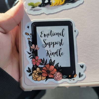 Emotional Support Kindle Sticker Bookish Sticker for Tablet - Etsy