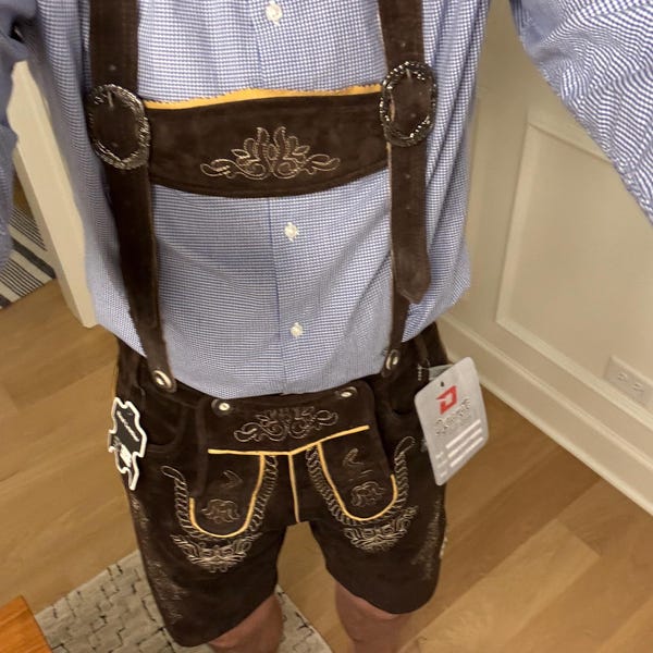 German Traditional Suede Leather Skirts Bavarian Lederhosen Women Short ...