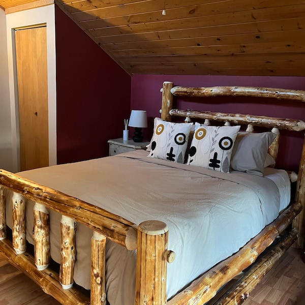 Rustic Log Bed Frame: Double Rail Super Sturdy Ready to Assemble - Etsy
