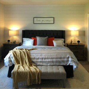 Bedroom wall decor master bedroom sign love you more sign | Etsy