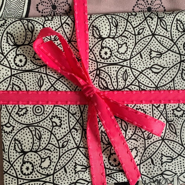 Vintage Hoffman Fabric, Woodblocks, Trees, Leaves & Grids in Purple ...