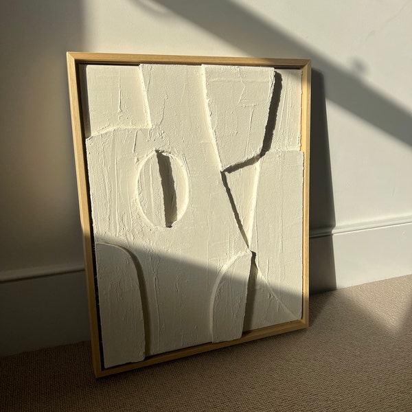 Plaster Art 3d Abstract Relief Minimalistic Framed - Etsy