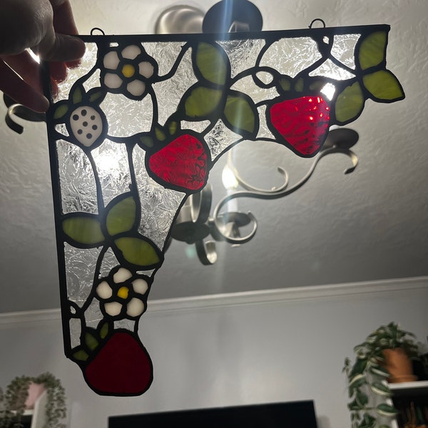 Strawberry Vine Corner Stained Glass Pattern - Digital Download PDF ...