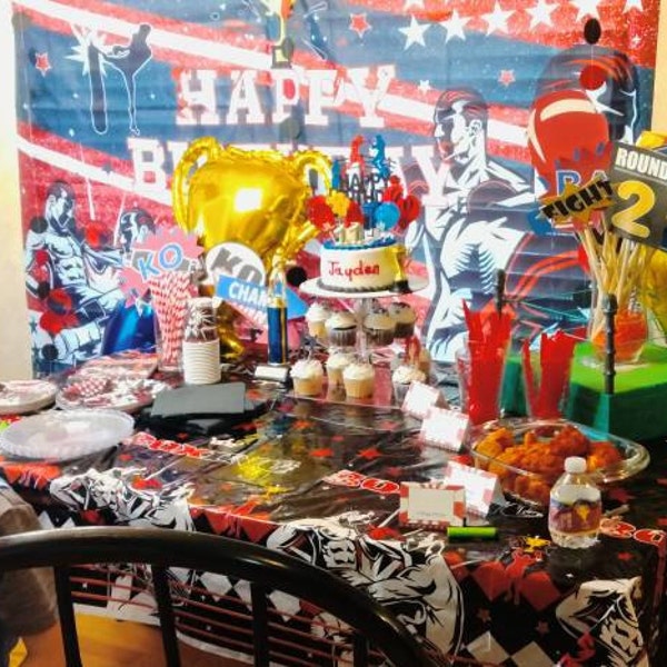 Boxe Photo Booth Printable Props - Boxer Gloves Stars Round Rocky Fight ...