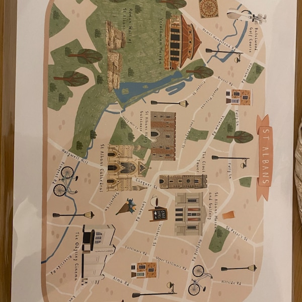 Feering Map, Illustrated Map of Feering, Feering Poster, Feering Print ...