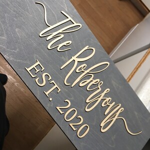 Last Name Sign Custom Wood Sign Established Sign | Etsy