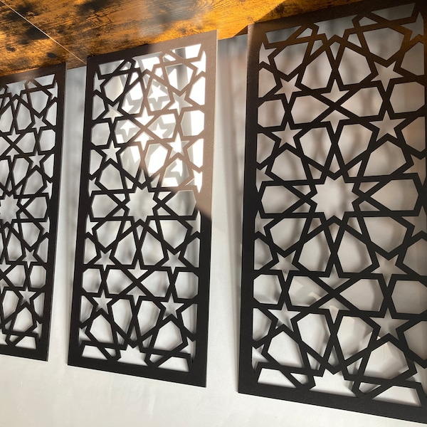 Moroccan Lattice Work, Arabesque Wood Wall Art, Islamic Decor, Living ...