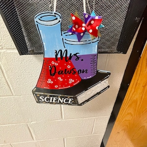 Personalized SCIENCE TEACHER SIGN Class Classroom Name Room Door Plaque ...