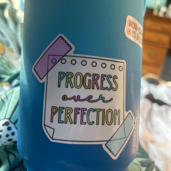 Progress Over Perfection Sticker, Motivational Sticker, Teacher Sticker ...