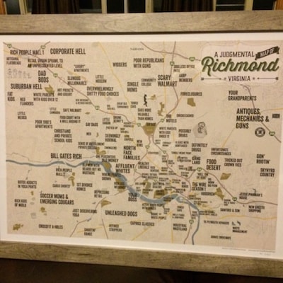 Judgmental Map of Richmond Virginia 10 Postcards - Etsy