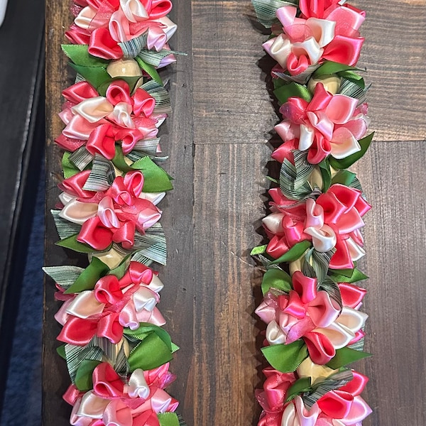 Do It Yourself Ribbons for Beautiful Pink Hawaiian Flower Ribbon Lei - Etsy