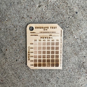 Laser Cutting & Engraving Ramp Test Digital Files, CO2 Lens Focal Depth ...