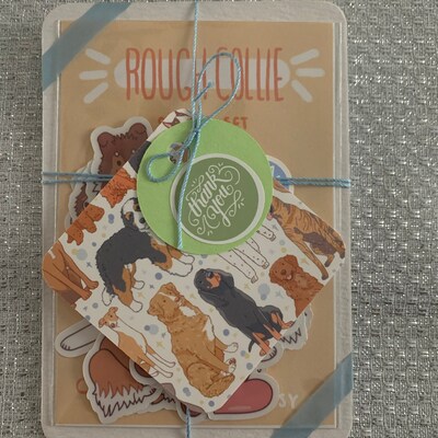 Cute Collie Sticker Set Rough Collie Stickers Cartoon Dog Stickers - Etsy