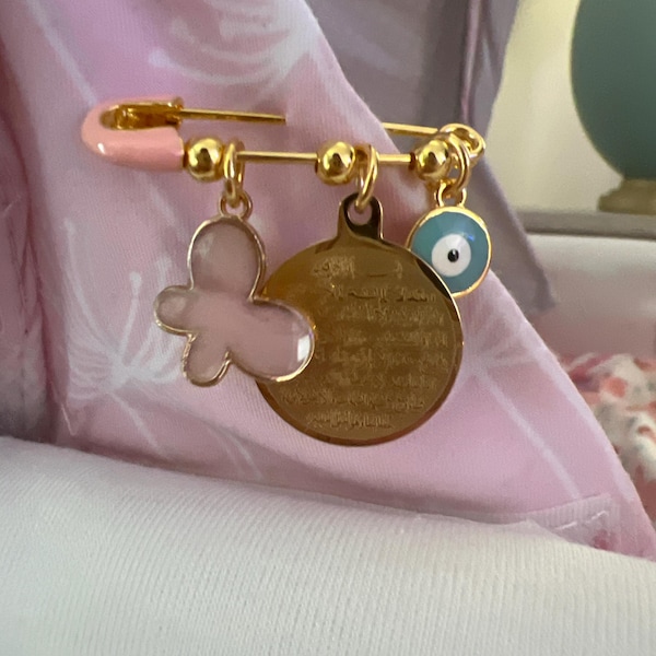 Personalized Italian Cornicello Gold Baby Pin | Baby Brooch | Baptism ...