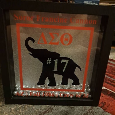 The ORIGINAL Personalized Elephant Shadow Box Delta Sigma Theta ...