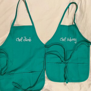 Personalized Kids Apron Custom Embroidered Text or Name | Etsy
