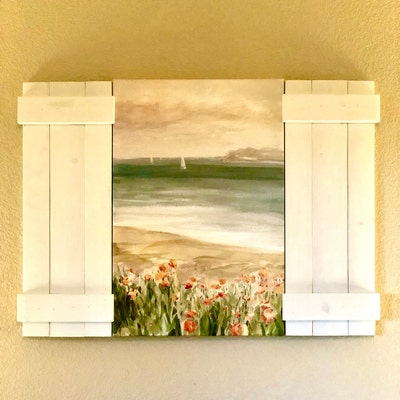 Interior Wooden Shutter Wall Decor Set. Customizable Farmhouse ...