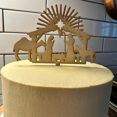 Nativity Scene Cake Topper Happy Birthday Jesus Cake Topper - Etsy UK