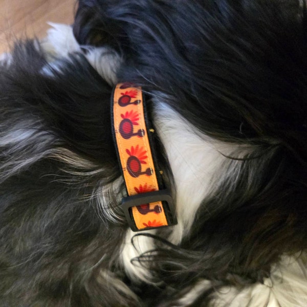 Turkey Trot Dog Collar,handmade Dog Collar,thanksgiving Dog Collar ...
