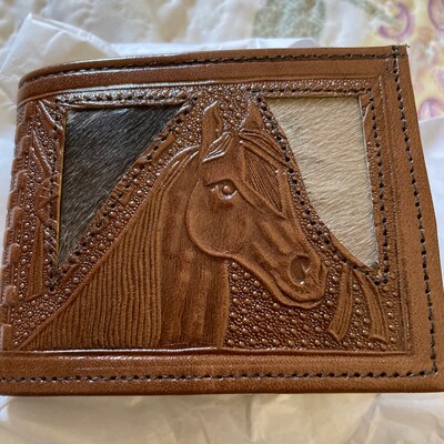 Handmade Mexican Hand Tooled Laced Leather Men's Wallets - Etsy