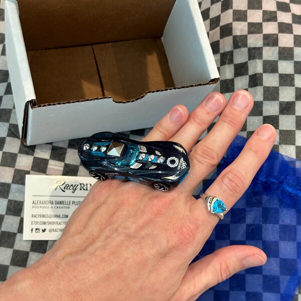 Blue Car Rings / Toy Car Ring / Cool Rings / Fun Rings / Statement Ring ...