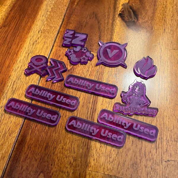 Keyforge Token Set With Box Worlds Collide Ready Keys, Æmber, Damage ...