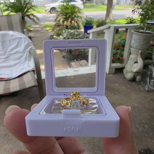 Heart Shape Kitty Ring, Novelty Statement Ring, 925 Silver Kitty Ring Animal Lover Jewelry ,cute ...