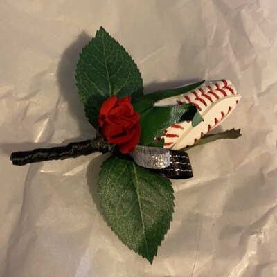 Baseball Rose Sport Bud Boutonniere - Etsy
