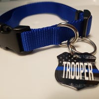 Thin Blue Line Police Dog Tag TBL 2 Sided Back the Blue Custom Name Dog ...