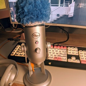 Crocheted Blue Yeti Mic Fuzzy Windscreen Pop Filter Custom, MADE TO ...
