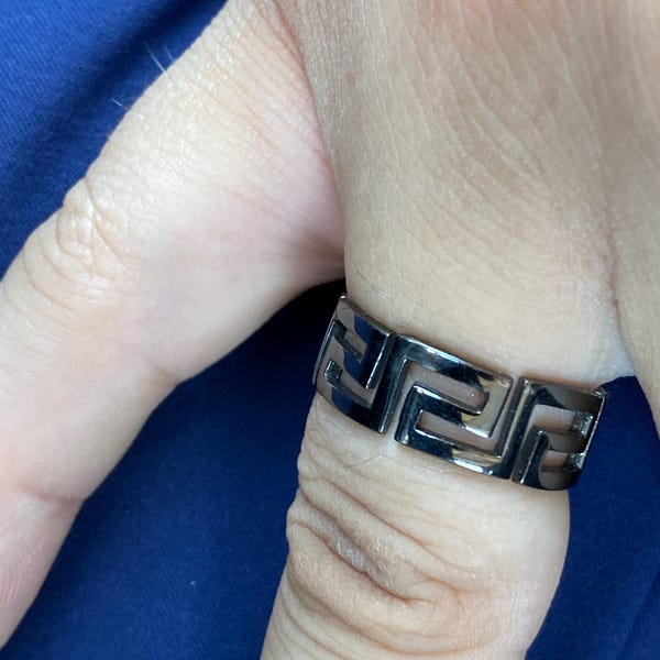 Greek Key Ring Greek Mythology 14K Solid Gold Greek Ring Sterling ...