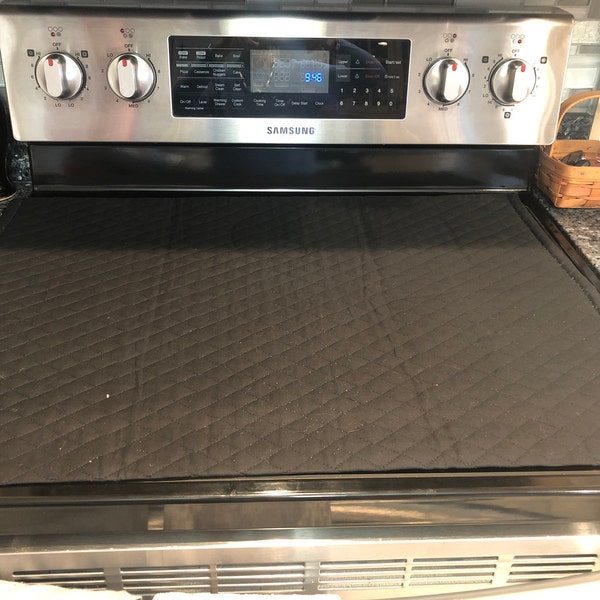 Glass Top Stove Cover and Protector Quilted Material Red, White, Cream ...