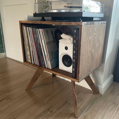 Unique Birch Wood Record Player Stand, Retro Home Decoration,vinyl ...