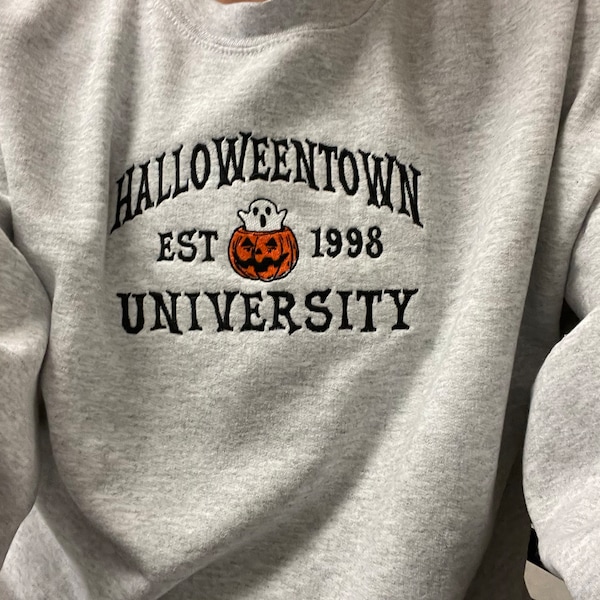 Embroidered Halloweentown Sweatshirt, Embroidered Fall Sweatshirt ...