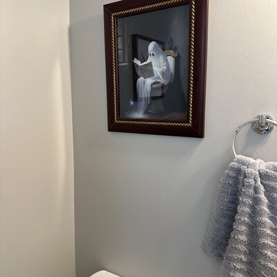 Ghost on Toilet, Ghost in Bathroom Print, Dark Academia, Vintage Poster ...