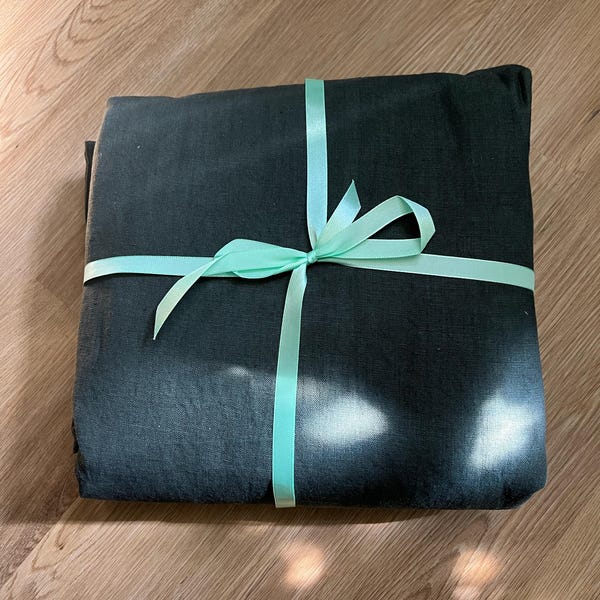 Raspberry Linen Bedding Set 1 Duvet Cover and 2 Pillowcases Softened ...