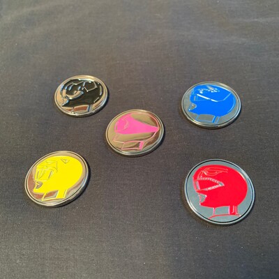 Full Set of 5 Mighty DINO Rangers Metal Power Challenge Coins - Etsy