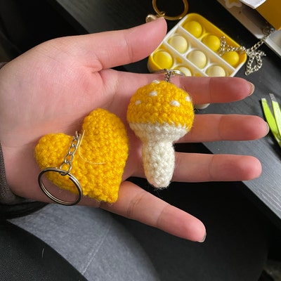 Crochet Mini Orange Keychain - Etsy