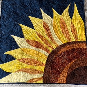 Follow the Sun PDF Art Quilt Pattern, Sunflower Quilt, Curve Piecing ...