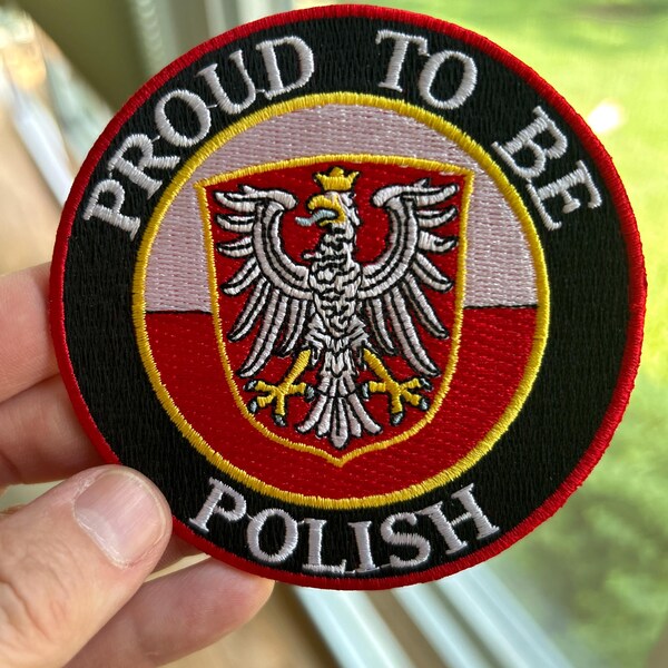 PROUD to Be POLISH Patch Embroidered Iron-on Applique Poland Flag Biker ...