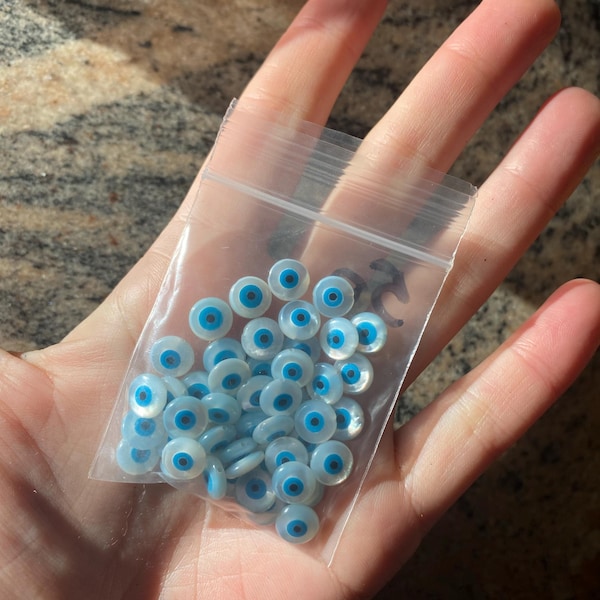 4mm - 20mm Mother of Pearl Evil Eye Beads , Evil Eye Beads , Natural ...