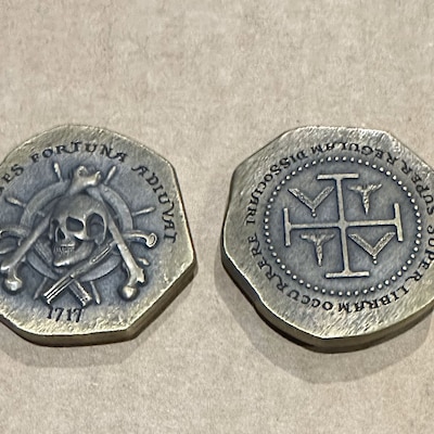 Treasure Cob Style Pirate Challenge Coin With Freemason Masonic ...